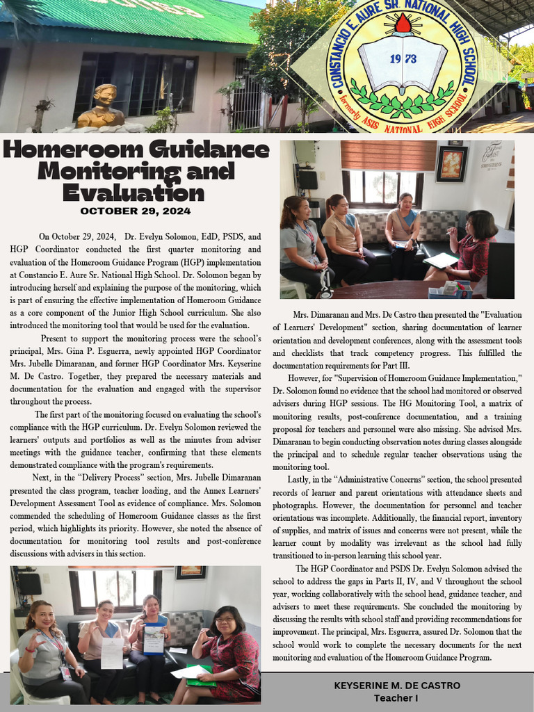 HGP Monitoring and Evalution (2024-2025) | PDF | Learning | Evaluation