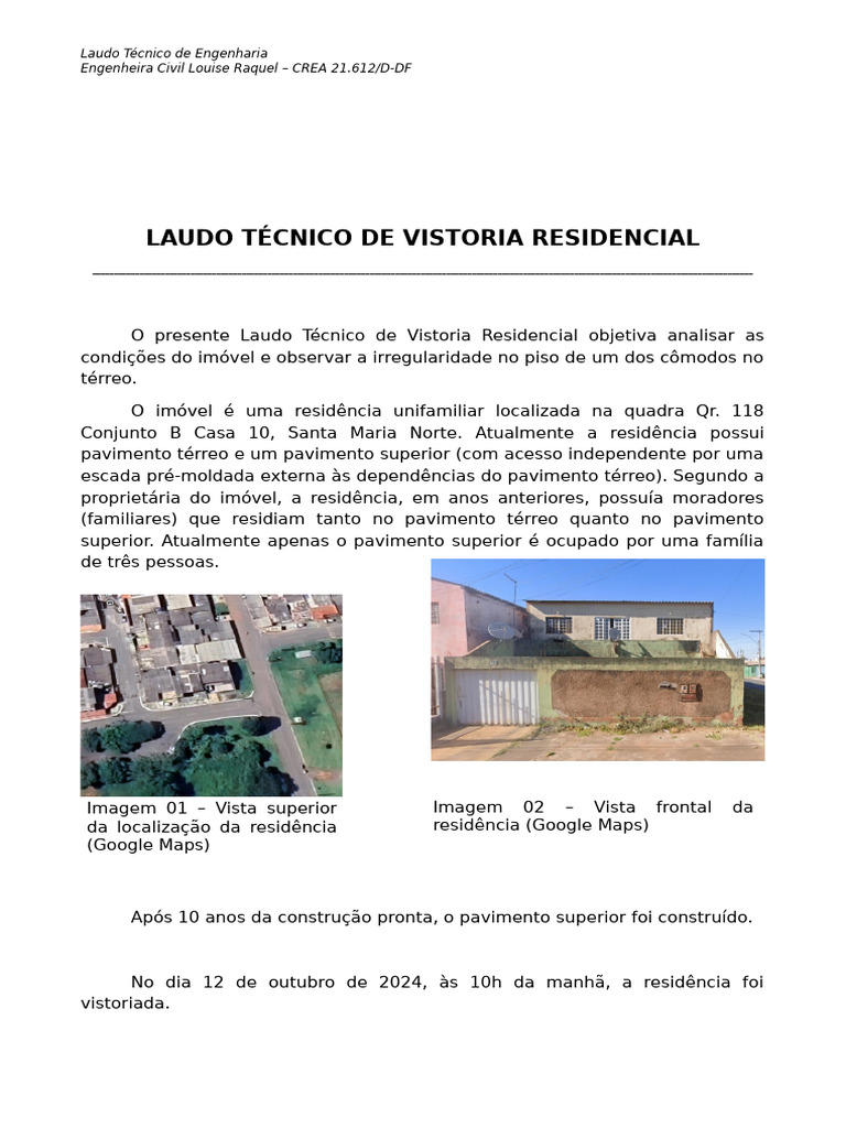Laudo de Vistoria Residencial 2024 | PDF