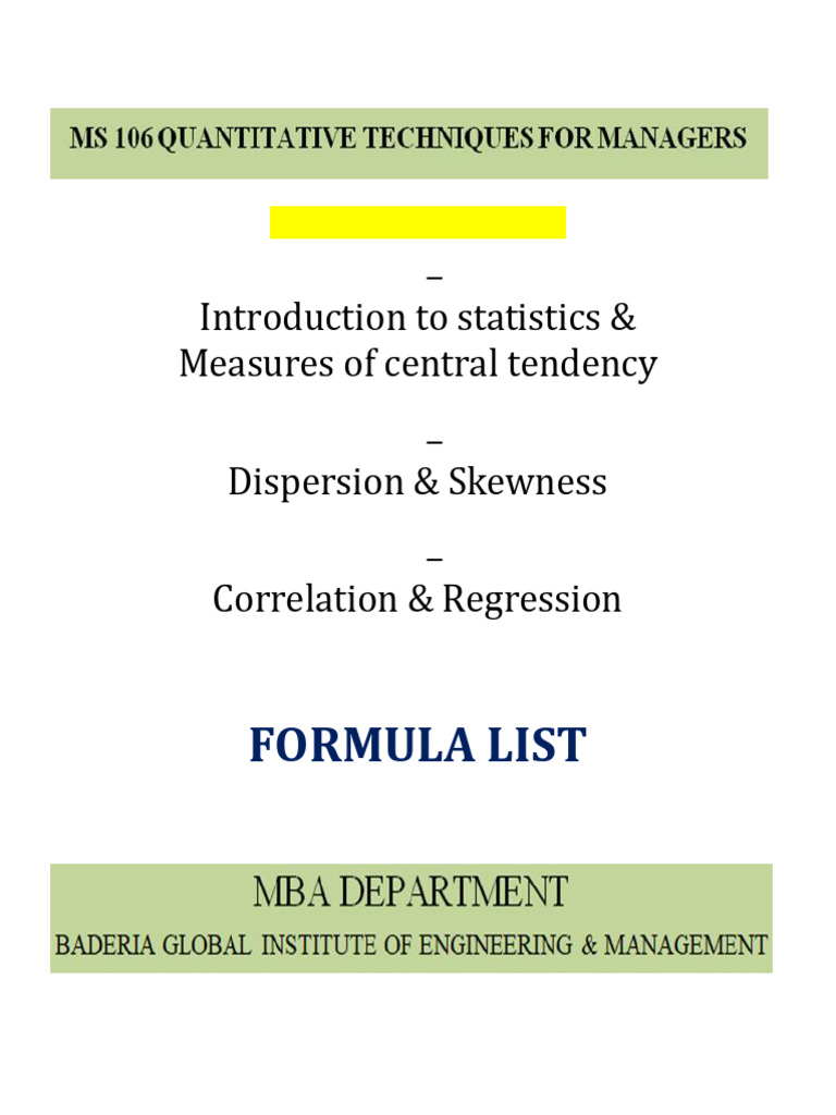 QTM FORMULA | PDF