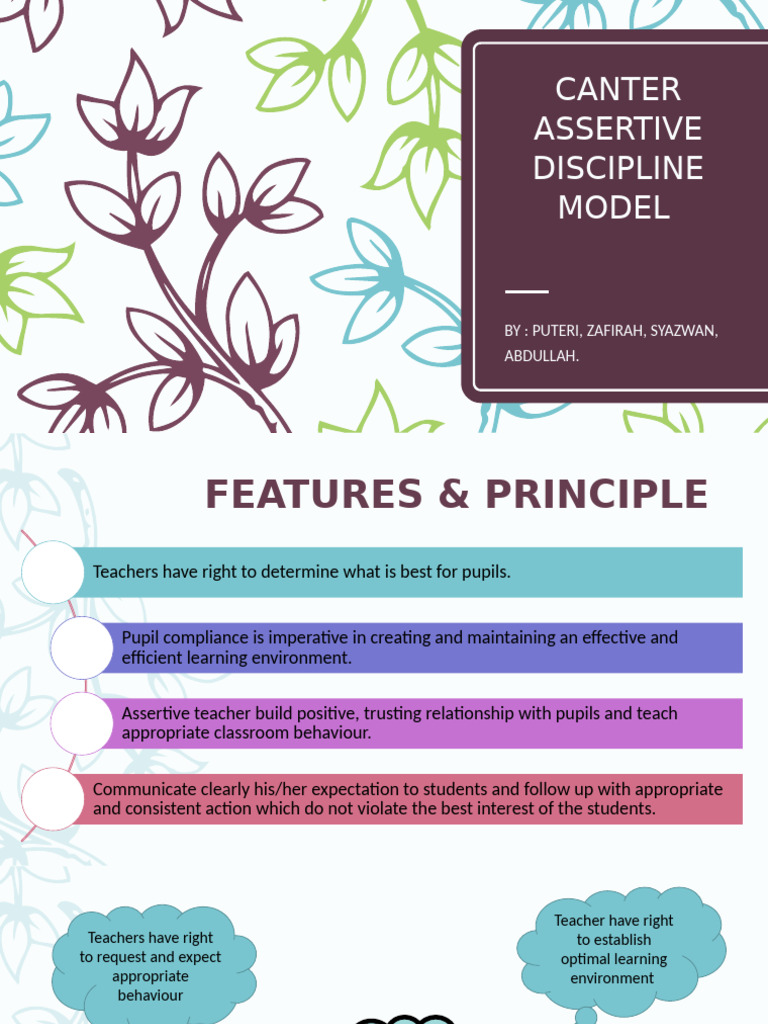 Canter's Assertive Discipline Model | PDF | Teachers | Disciplines