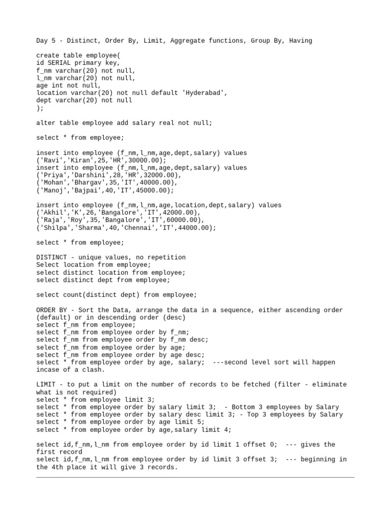 Day 5 Sql Commands Youtube Pdf Sql Computer Programming 3488
