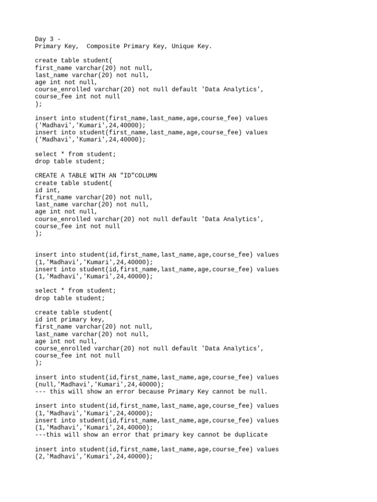Day 3 - SQL Commands - Youtube | PDF | Data Management | Software Design