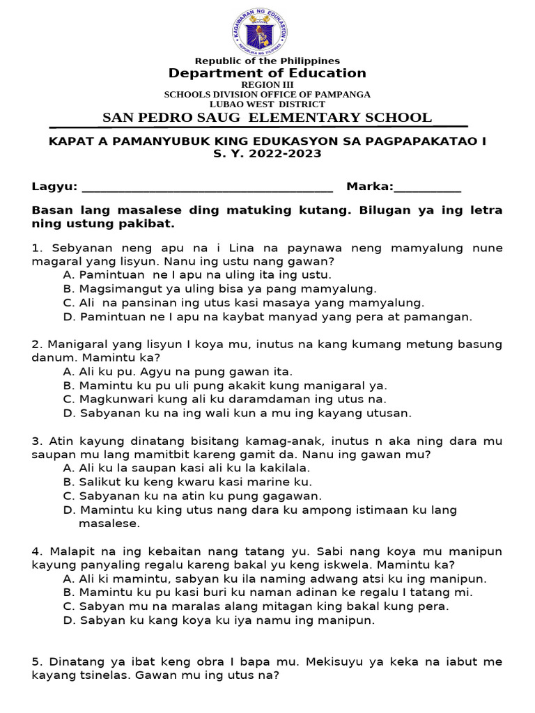 P.T. Q4 Esp 1 New Template | PDF