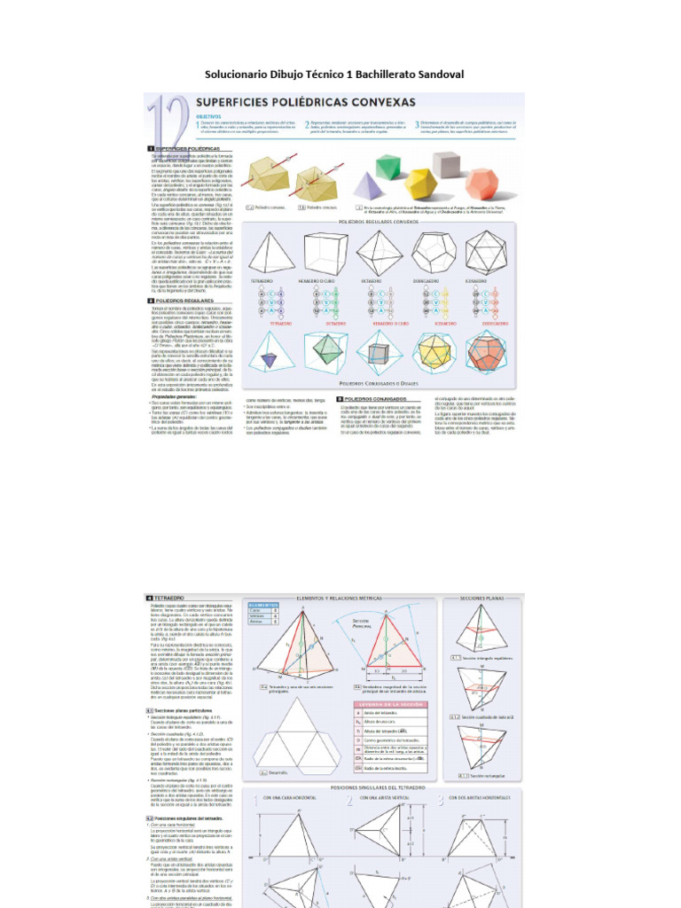 Solucionario Dibujo Técnico Bachillerato Sandoval | PDF