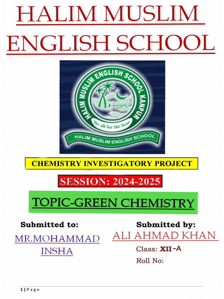 11723green Chemistry 1 | PDF
