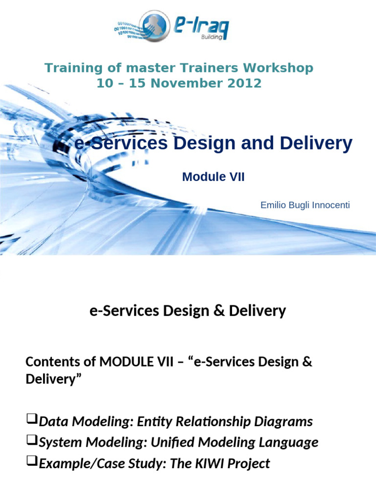 E-Services ToT Module7 | PDF | Use Case | Computer Programming