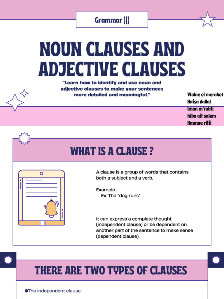 Noun Clauses and Adjective Clauses - 20241129 - 145805 - 0000 | PDF ...