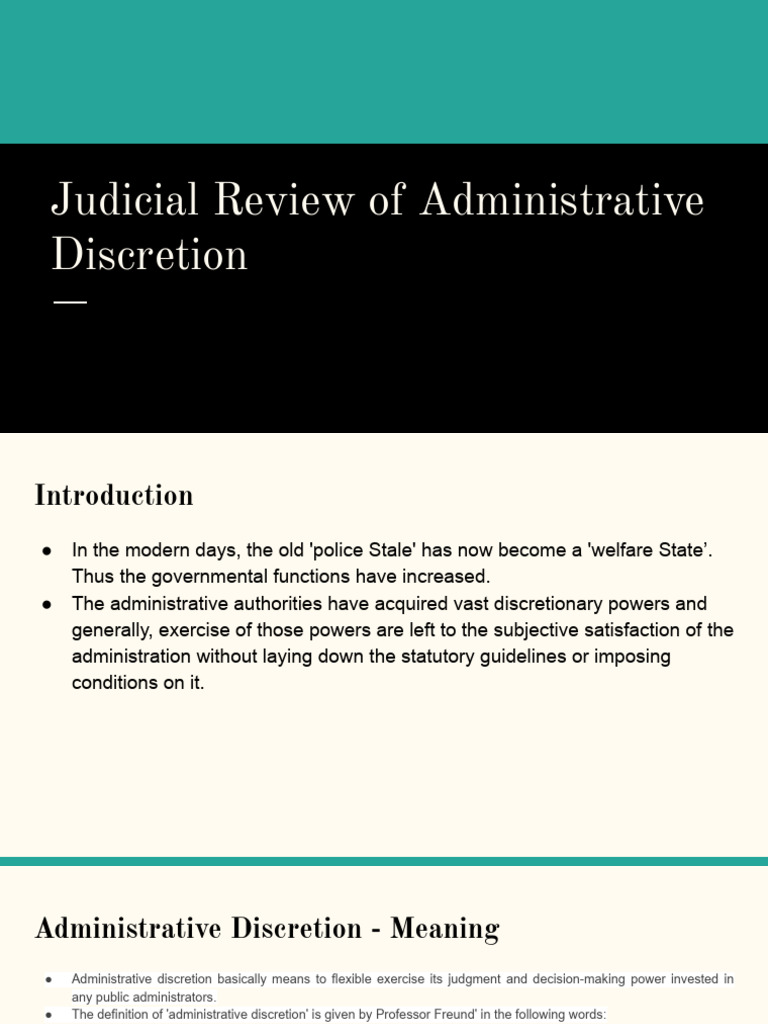 Judicial Review of Administrative Discretion | PDF | Judicial Review ...