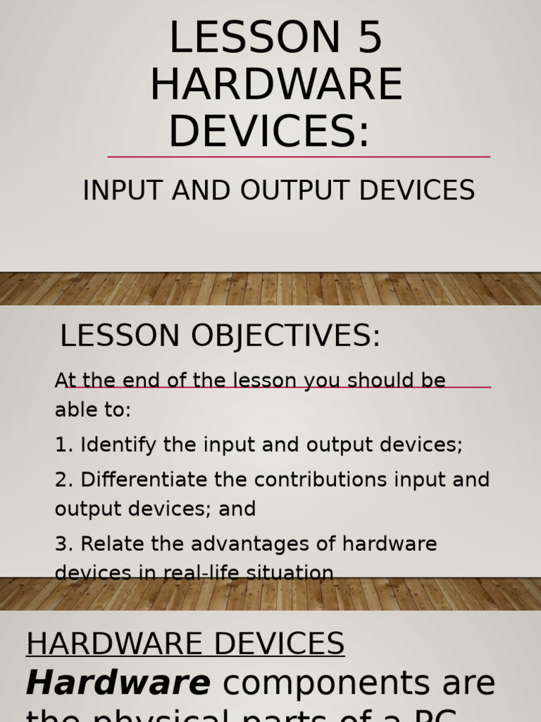 LESSON 5 in Computer Hardware Devices | PDF | Printer (Computing) | Computer Keyboard
