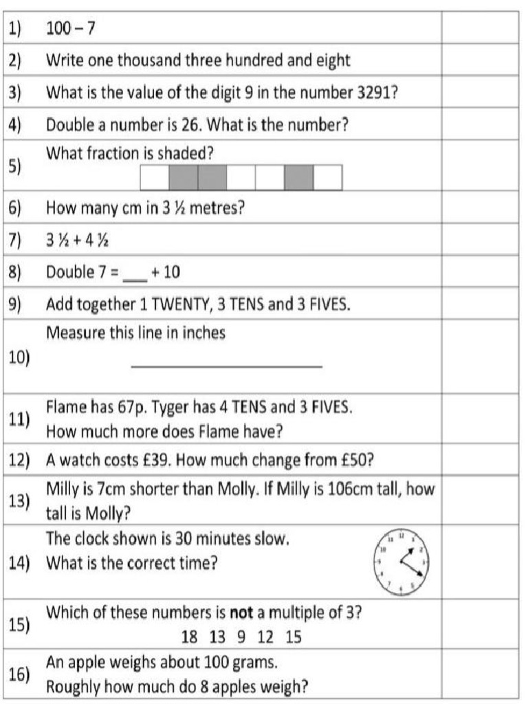 Grade 10 - Mental Math Programme 1 | PDF