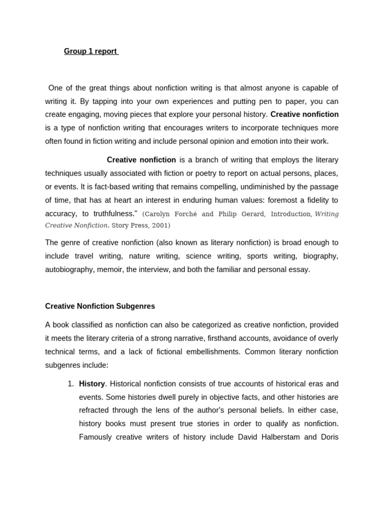 Creative Nonfiction Writing Guide | PDF | Creative Nonfiction | Essays