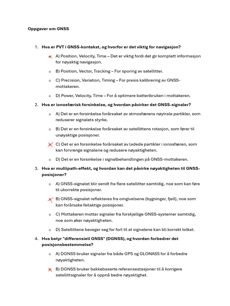Oppgaver Om GNSS | PDF