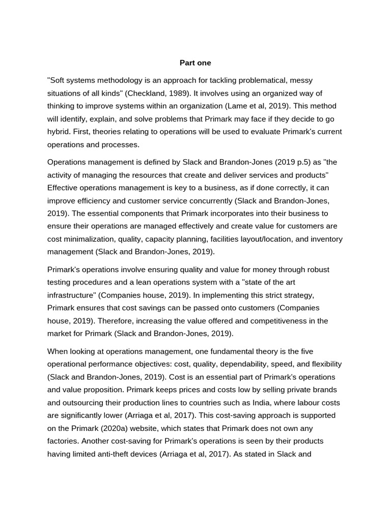 Example of a 75% Primark Assignment | PDF | Supply Chain | Operations ...