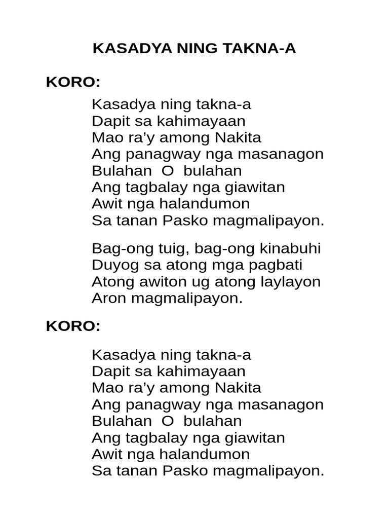 Kasadya Ning Takna | PDF