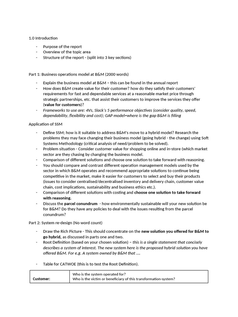 B&M Hybrid Business Model Analysis | PDF | Business Model | Customer
