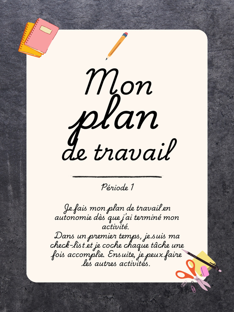 Plan de travail autonomie CM1 Période 1 | PDF | Animaux et humains