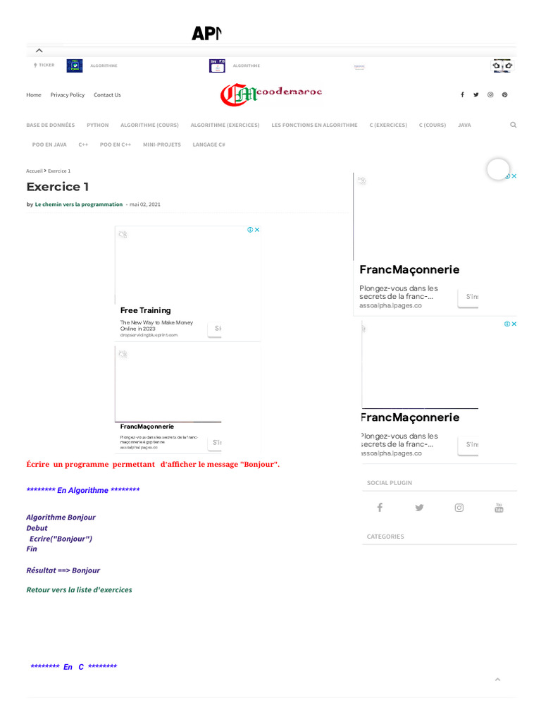 Exercice 1 | PDF | C ++ | Paradigme de programmation
