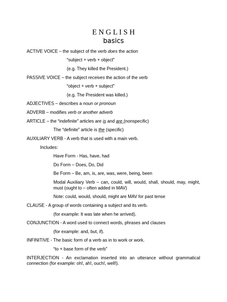english basic reviewer | PDF | Verb | Noun