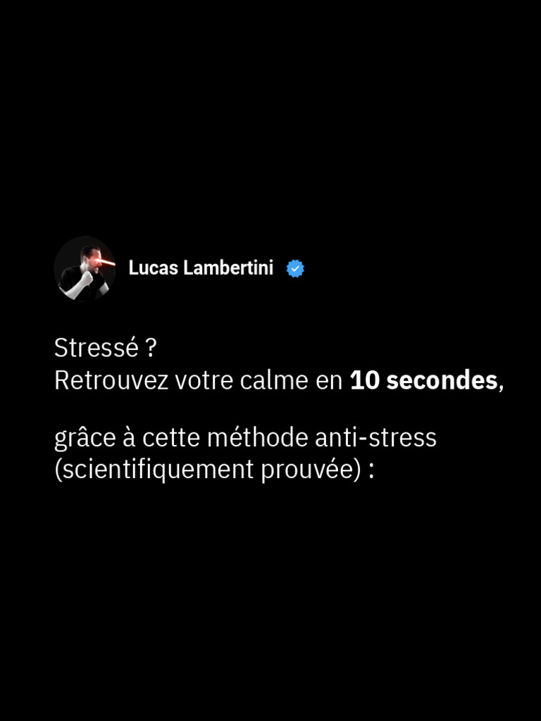 Calmez-vous en 10 secondes : méthode anti-stress | PDF