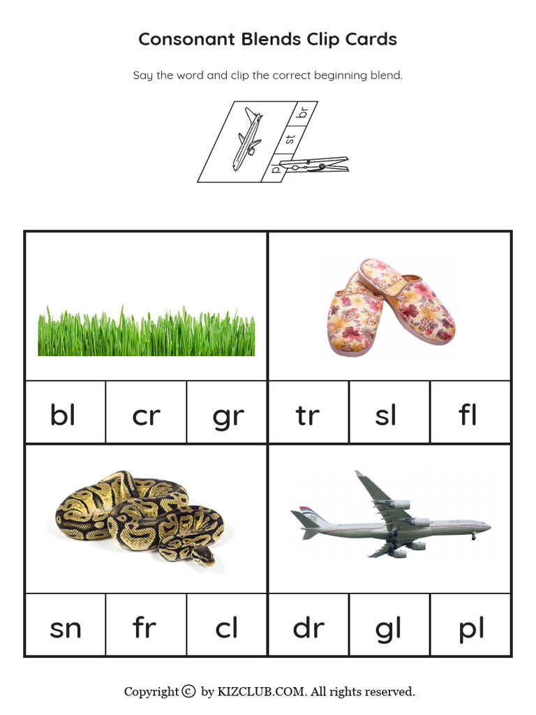 Blends Clip Cards | PDF