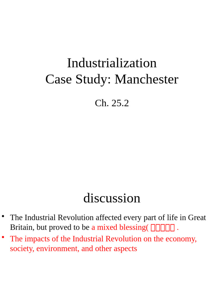 Manchester's Industrialization Impact | PDF | Industrial Revolution ...