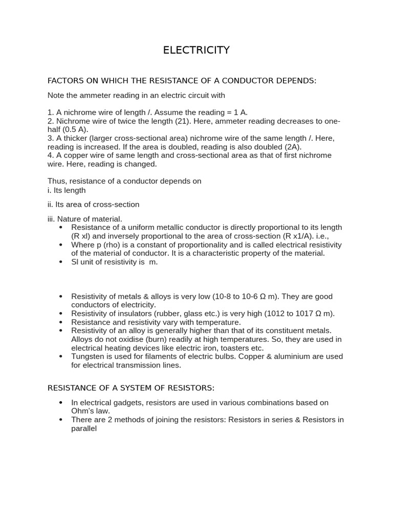 Electricity Ut 4 | PDF | Electrical Resistance And Conductance ...