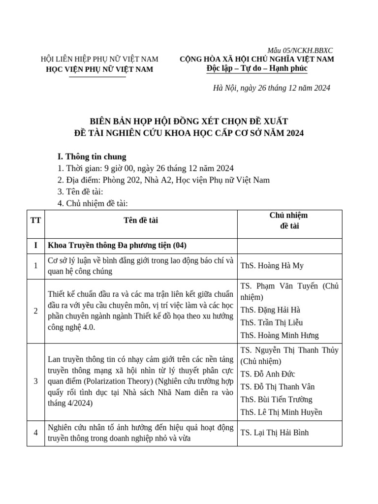 Mẫu 05.BB_XCDX.26.12 | PDF