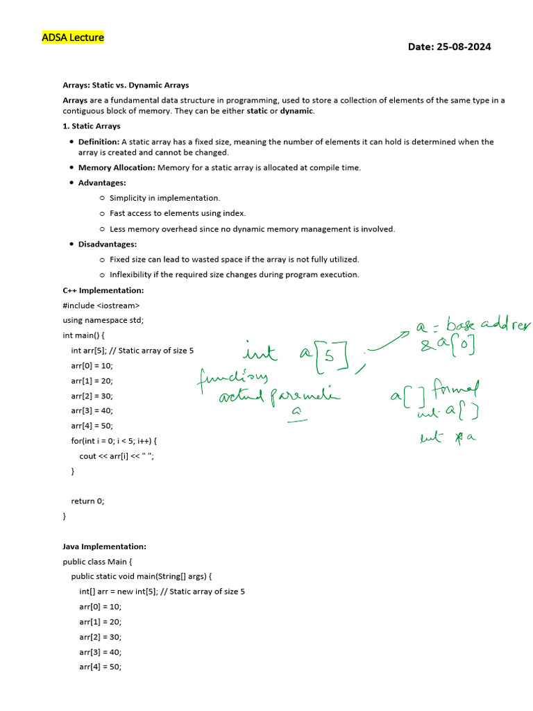 ADSA Lec 2 | PDF | Algorithms And Data Structures | Computer Science ADSA Lec 2 | PDF | Algorithms And Data Structures | Computer Science
