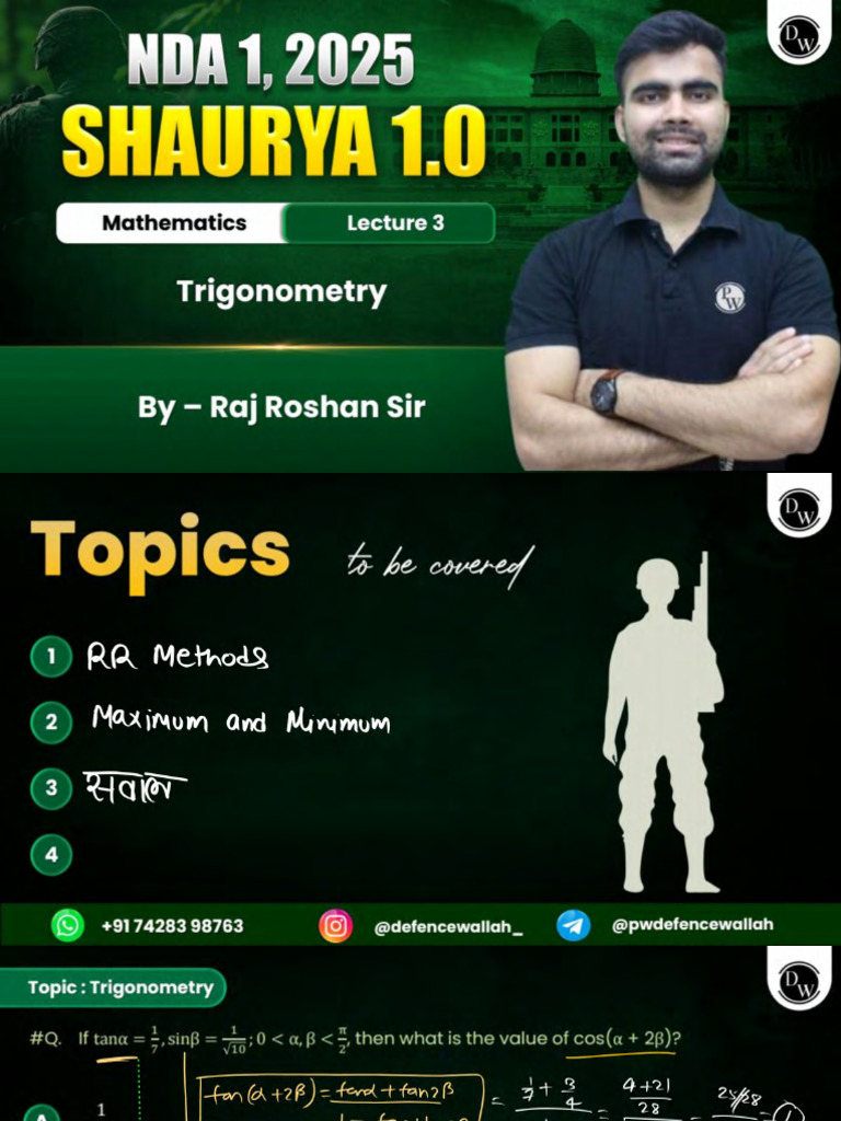 Trigonometry 03 Class Notes Pdf