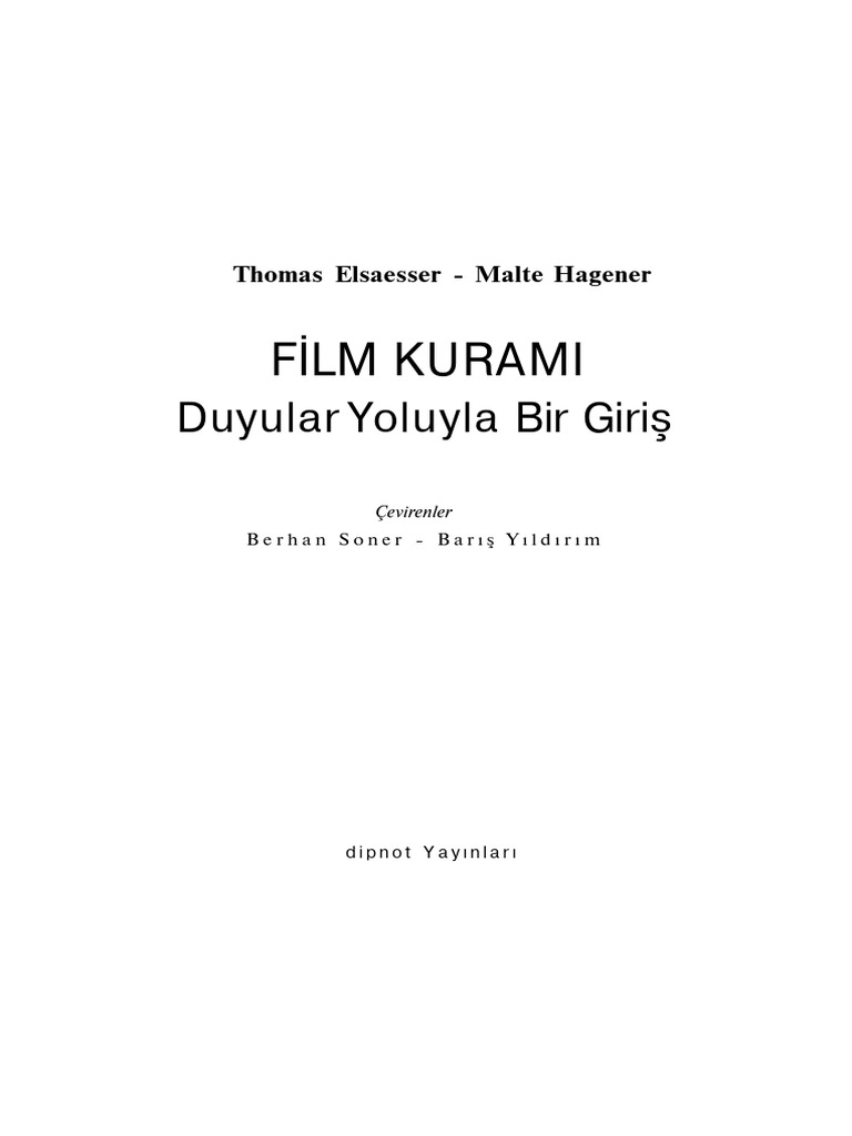 Silo - Tips Thomas Elsaesser Malte Hagener FLM Kurami Duyular Yoluyla ...