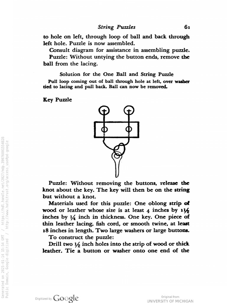 One Ball and String Puzzle Solution | PDF