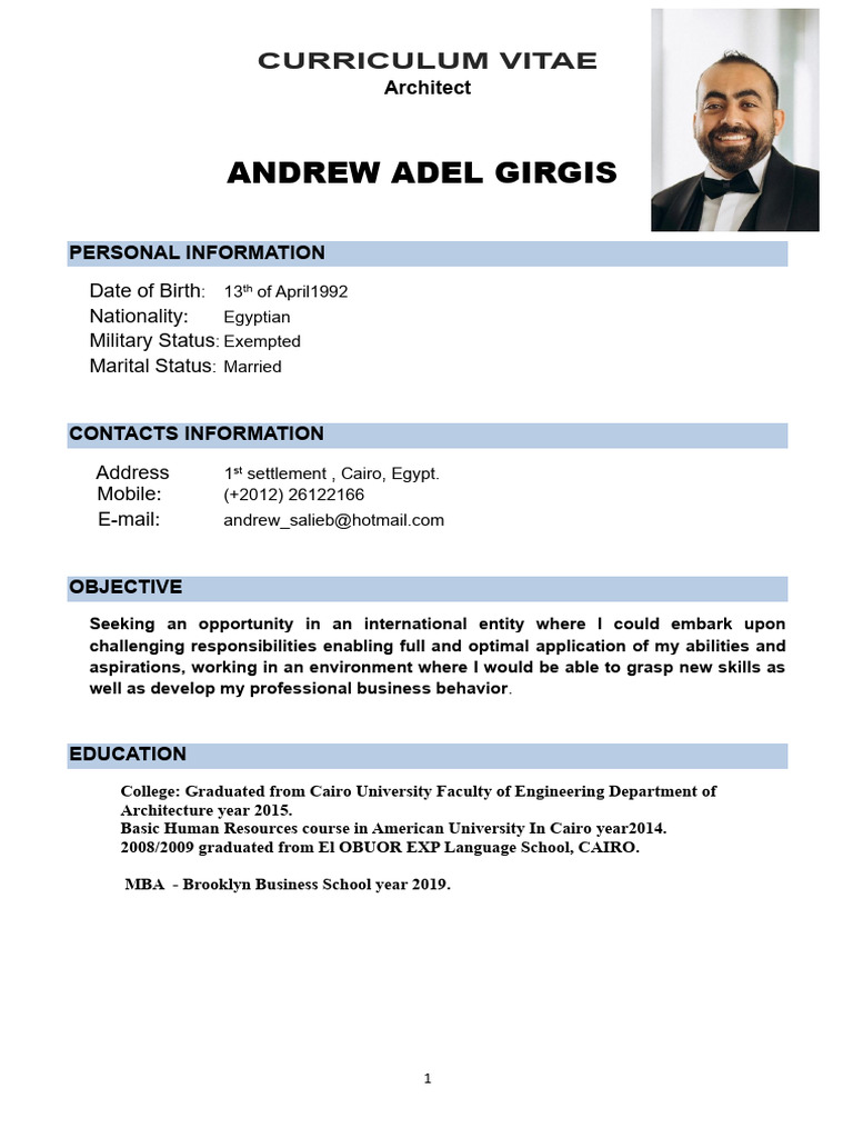 Andrew - Adel Sorouh Developments. | PDF | Architect
