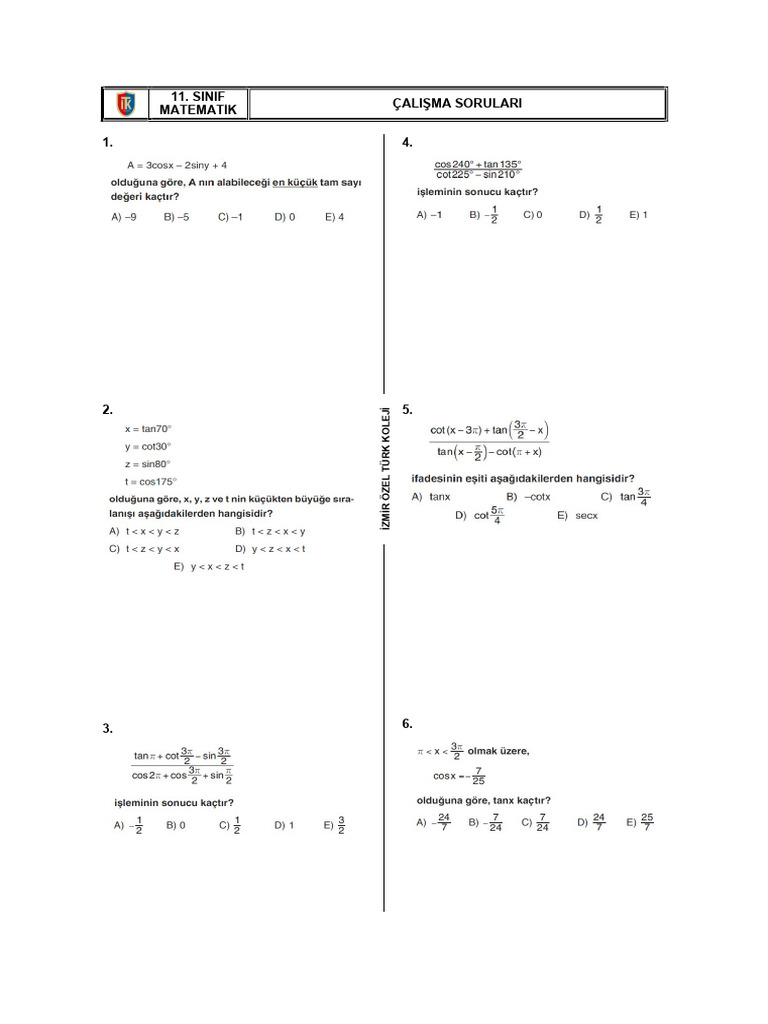 11 Mat Calisma Sorulari | PDF