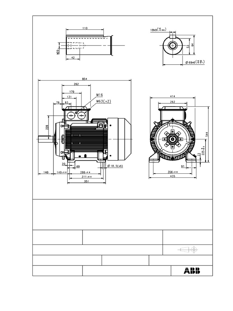 Dim.Print M2BAX 225SM_4-6 IM B3, B6, B7, B8, V5, V6, t.box top | PDF