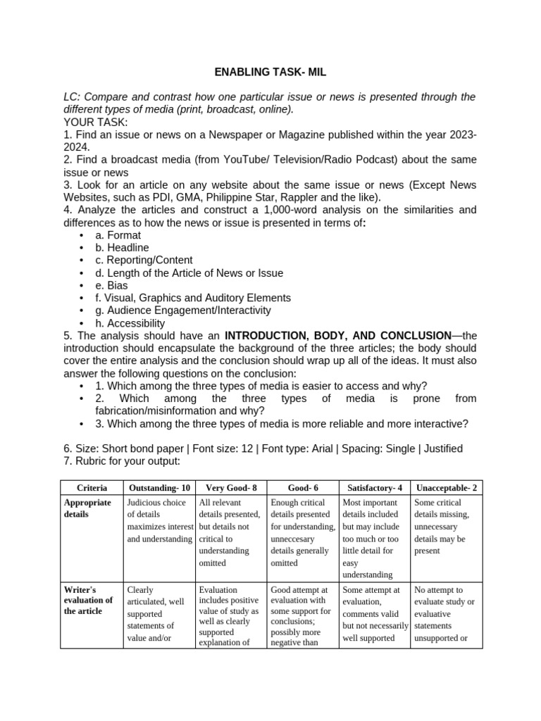 Enabling-Task-MIL (Jazney) | PDF | News | You Tube