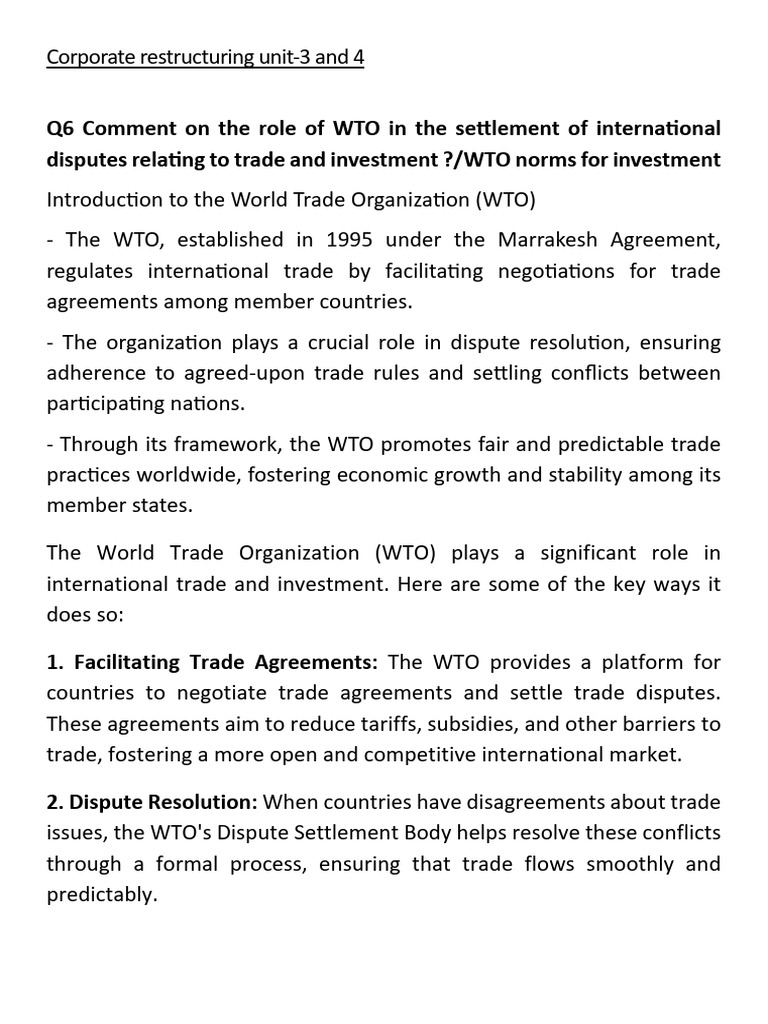 Corporate Restructuring | PDF | World Trade Organization | Foreign Direct Investment