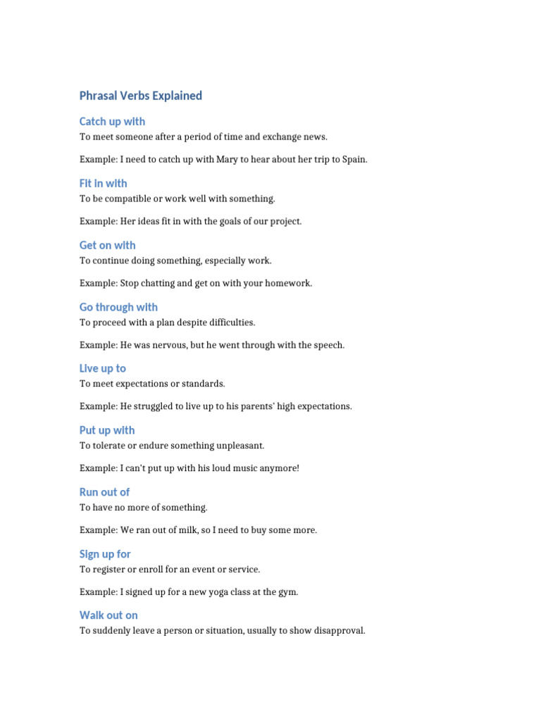 Phrasal Verbs Explained | PDF