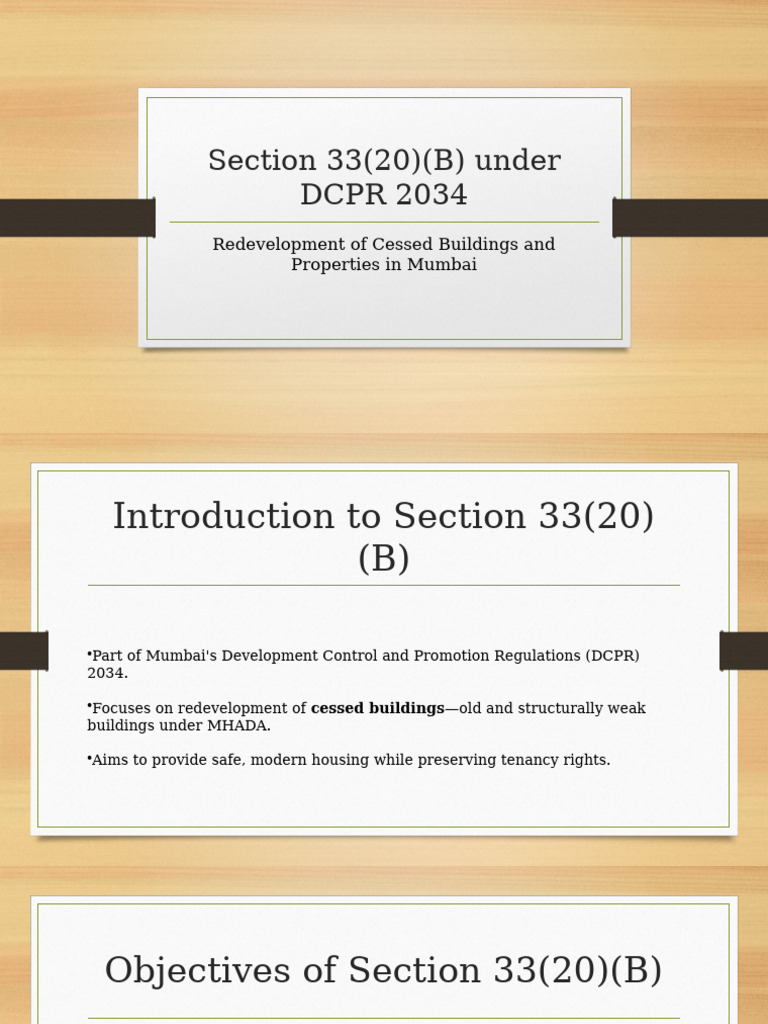 Section 33(20)(B) DCPR 2034 Overview | PDF