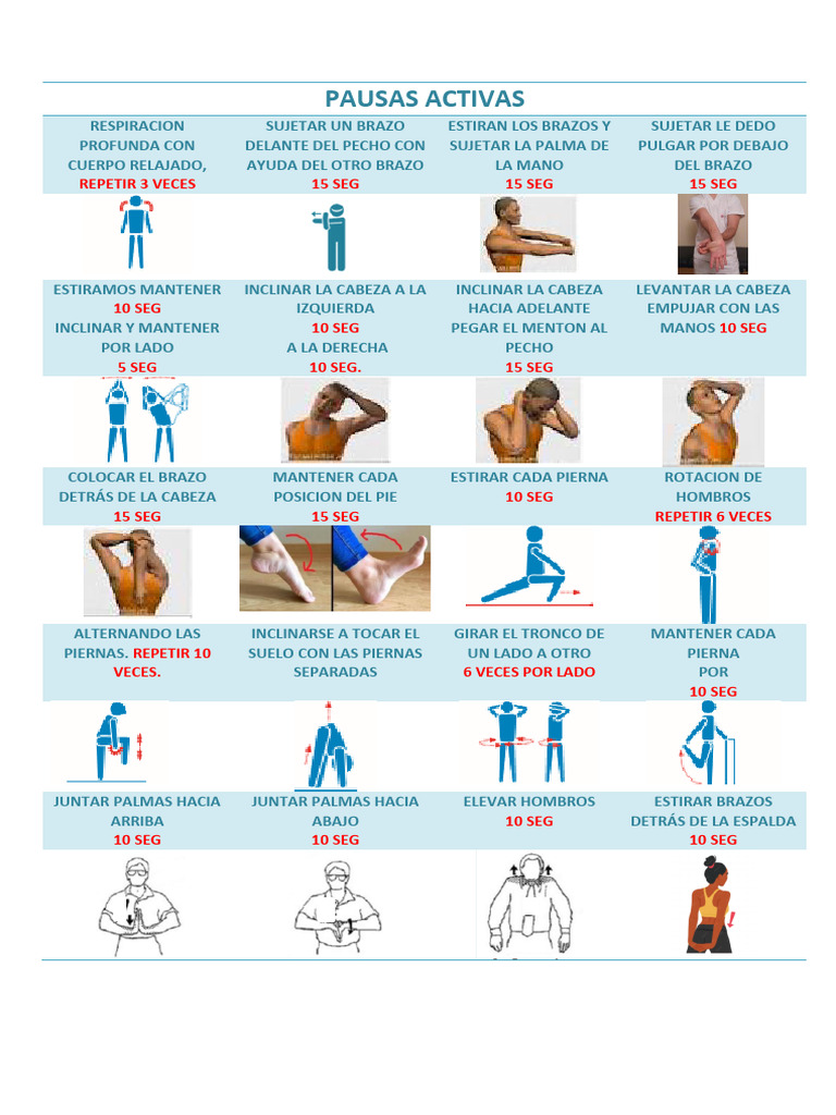 Ejercicios de Pausas Activas y Estiramientos | PDF