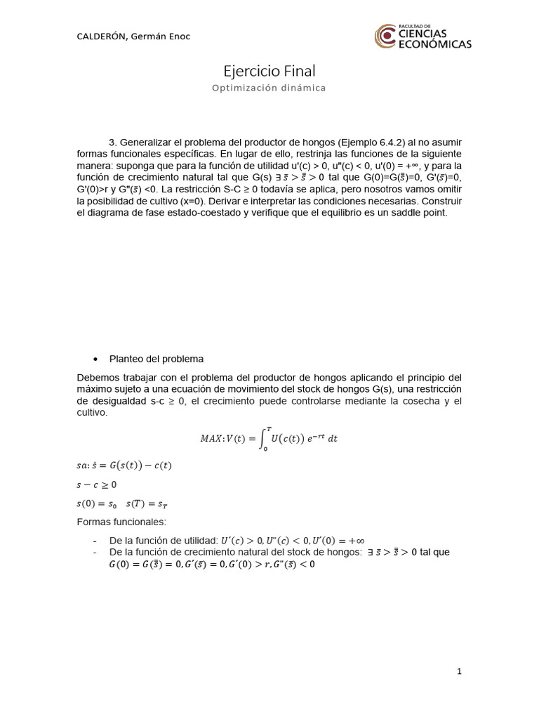 Ejercicio Final-Optimización Dinámica | PDF | Matemáticas Aplicadas