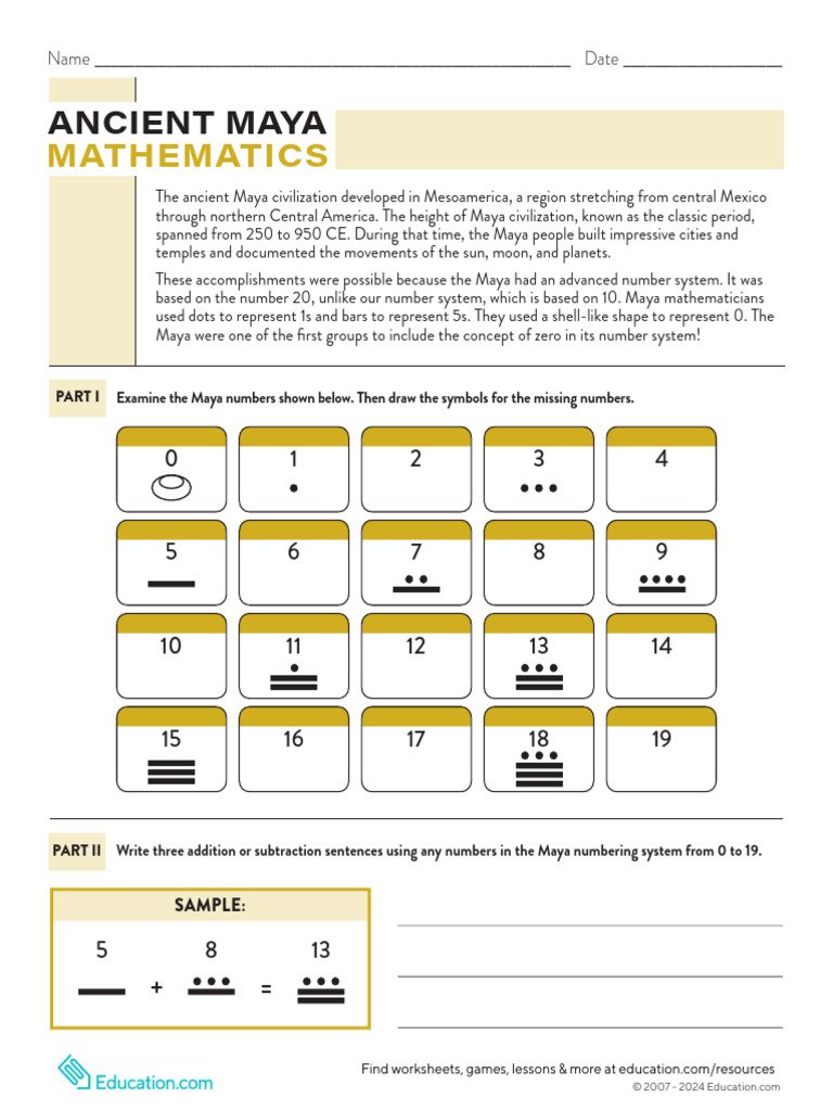 Ancient Maya Mathematics | PDF