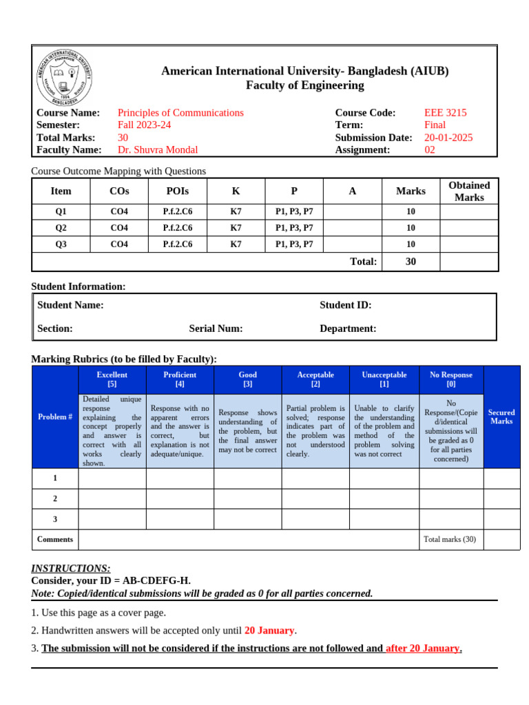 PoC_Final_Assignment_Fall2025-25_C | PDF | Frequency Modulation | Modulation