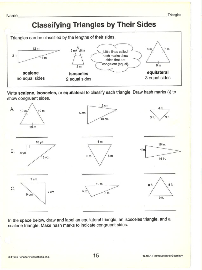 9.4 Classifying Triangles Worksheet | PDF
