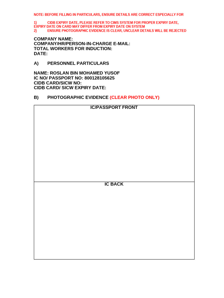 Subcon Induction Template Rev02 | PDF