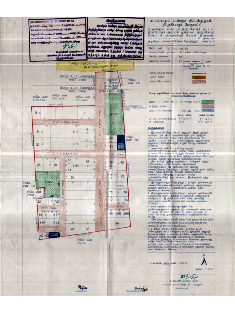 DTCP Approval For Kalavakkam - Santhi Park Layout in 2016 | PDF