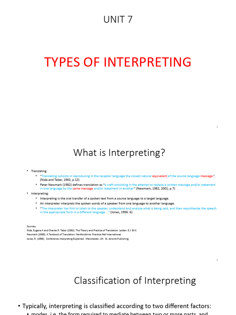 Overview of Interpreting Types | PDF | Language Interpretation ...