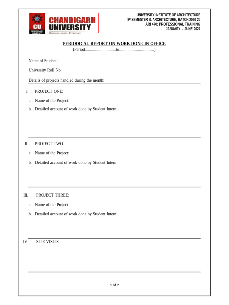 Monthly Report Word | PDF
