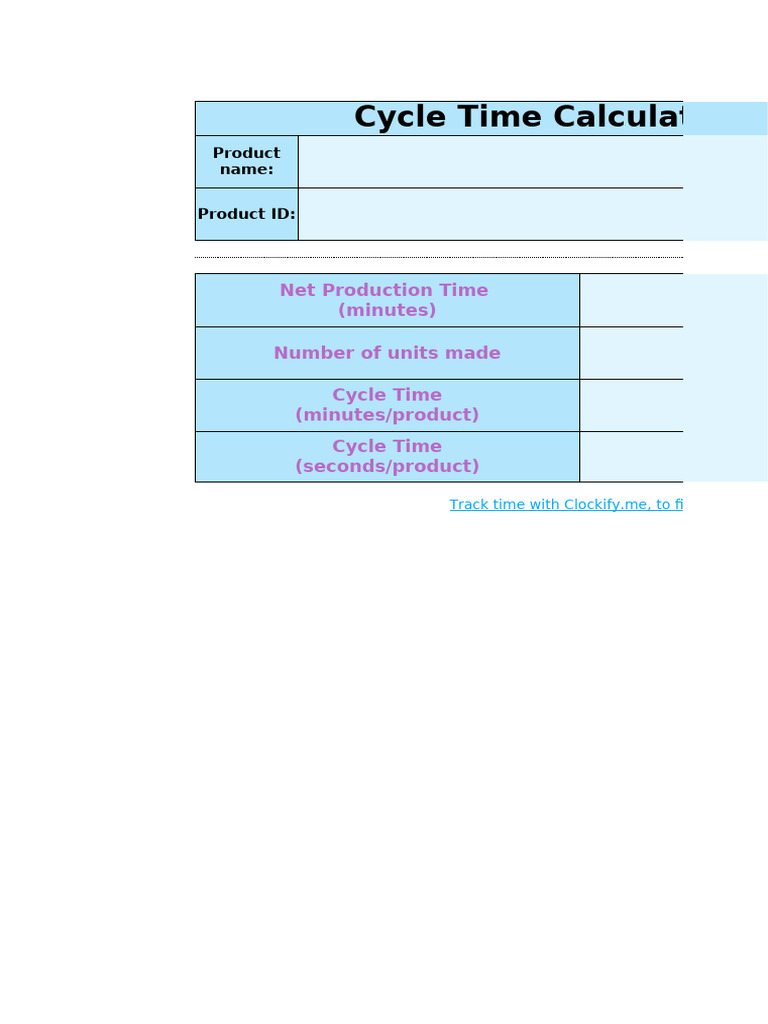 Cycle Time Calculator | PDF