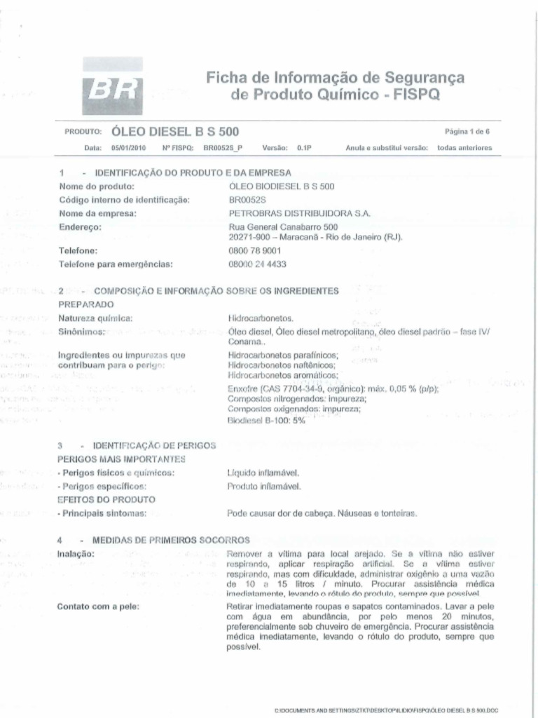 Fispq - Óleo Diesel B S 500 | PDF