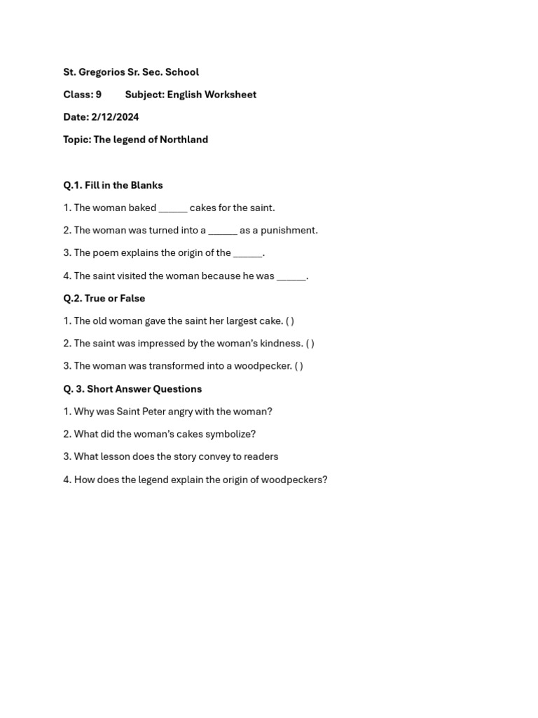 Worksheet Class 9 .. | PDF